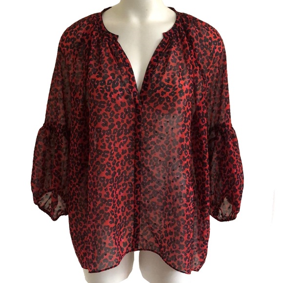 Traffic People | Tops | Traffic People Boho Animal Print Sheer Tunic ...